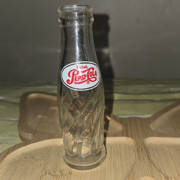 Pepsi | Other | Pepsi Clear Glass Bottle With Red Logo | Poshmark